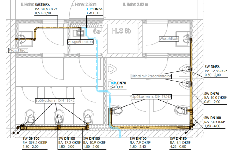 Abwasserplanung- Mit der TGA-Planungssoftware mh-BIM