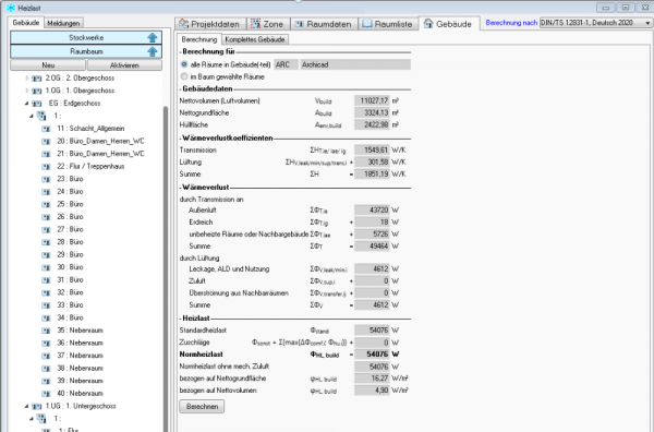Heizlastberechnung DIN EN 12831 - mh-software