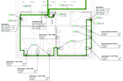 Trinkwasserplanung- Mit der TGA-Planungssoftware mh-BIM